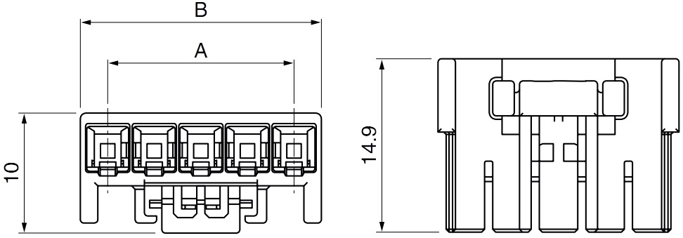 מחבר JST ללחיצה לכבל - סדרת PSI - נקבה 2 מגעים - טלמיר אלקטרוניקה